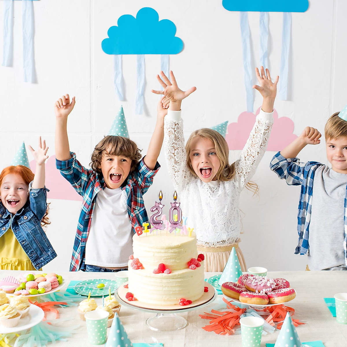 VSHILI 20th Birthday Candles, Rose Gold 20 Year Old Number Birthday Candles for Men Women, Happy Birthday Party Cake Topper Decoration Gifts for 20th Wedding Anniversary Celebration