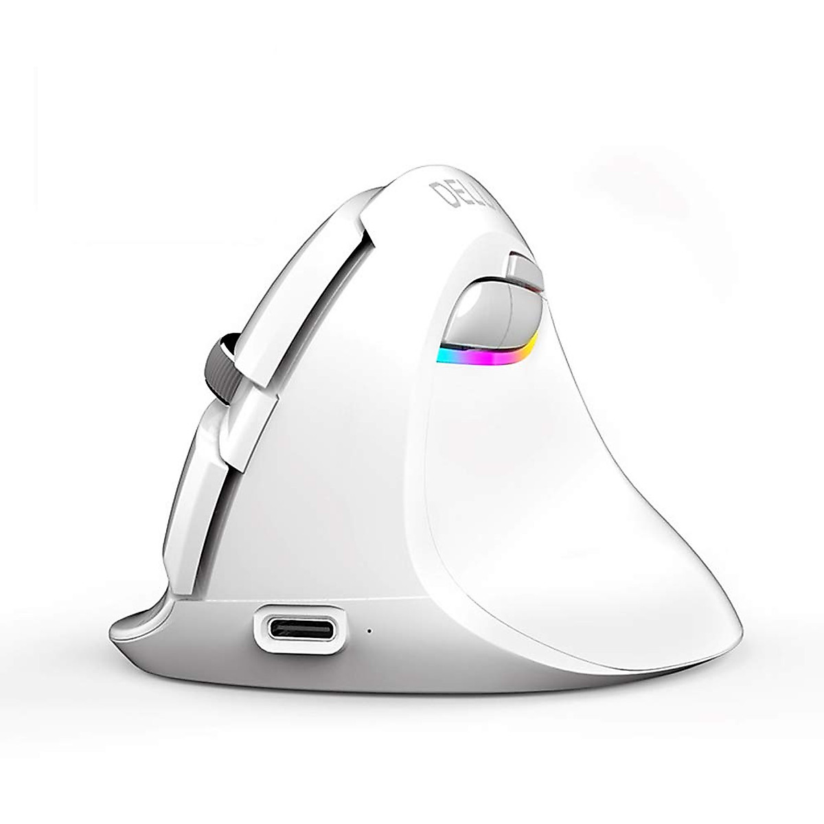 Ai5G Bluetooth Vertical Mouse M618 Mini 2.4Ghz Computer Wireles Mice 2400DPI Ergonomic Rechargeable Noiseless Gaming Mice for PC MAC (White)