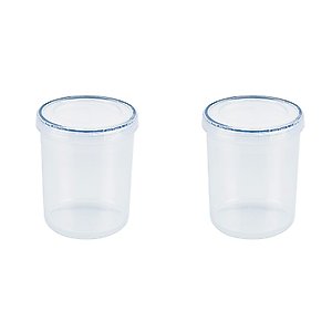 LocknLock Easy Essentials Twist Food Storage lids/Airtight containers, BPA Free, Tall-30.4oz Clear (Pack of 2)