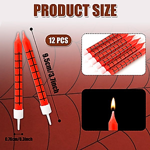 12PCS Spiderman Candles, Spiderman Cake Topper Halloween Decorations Black and Red Spider Web Themed Birthday Candles Party Favors Supplies for Boys Girls
