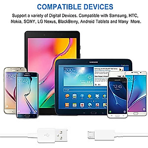 Adaptive Fast Android Charging Wall Charger with 5-Feet Micro USB Cable for Samsung Galaxy S7/S7 E/S6/S6 E/S5/Note5/4 /S4/S3/S2/J7 J7V J5 J3 J3V J2, LG G2 G3 K20, Moto E4 E5 E6, Tablet (2 Pack, White)