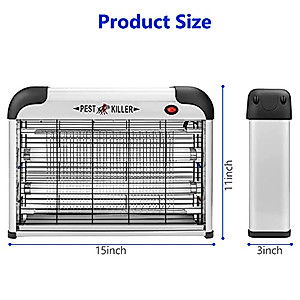 Bug Zapper Indoor,Powerful 2800V Electric Mosquito Fly Zapper,Insect Killer Lamp & Repellent with 20W UV Light,Plug-in Home Pest Control Bug Catcher/Eliminator/Eradicator for Gnat,Fruit Fly,Moth