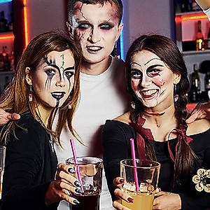 12 Pairs Halloween Earrings for Women Spooky Black Cat Witch Pumpkin Bloody Printed Knife Skull Ghost Spiderweb Boo Spider Drop Dangle Earring for Halloween Jewelry Set (Knife)