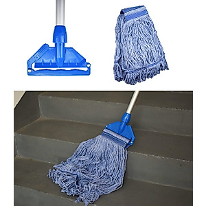 Mop Head Replacement Commercial Heavy Duty String Blue Wet Mop Heads for 3 Typs Commercial Mop Handle(2,Medium)