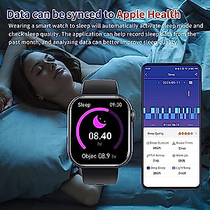 Blood Sugar Glucose Monitor Smart Watch Bluetooth Answer/Make Calls, Smartwatch Fitness Tracker for Men Women Heart Rate Monitor Blood Oxygen Pressure Tracking, IP67 Waterproof, 1.9" HD Touch Screen