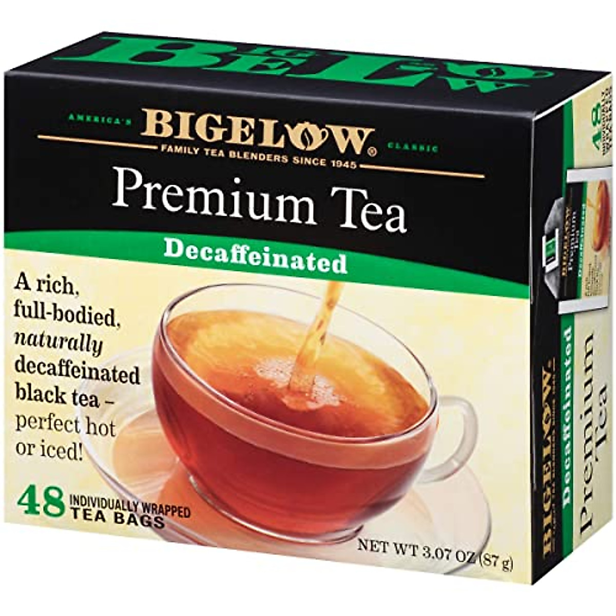 Bigelow 48 Count Premium Decaffeinated Blend Black Tea, Contains 48 Individually Wrapped Tea Bags, Decaf Tea