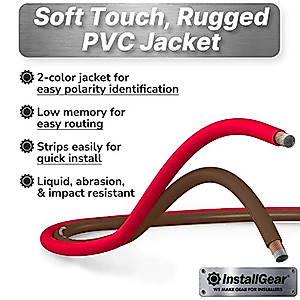 InstallGear 14 Gauge Speaker Wire Cable (100 Foot) - 14 AWG Speaker Wire True Spec and Soft Touch Cable - Red/Black (Great Use for Car Speakers Stereos, Home Theater Speakers, Surround Sound, Radio)