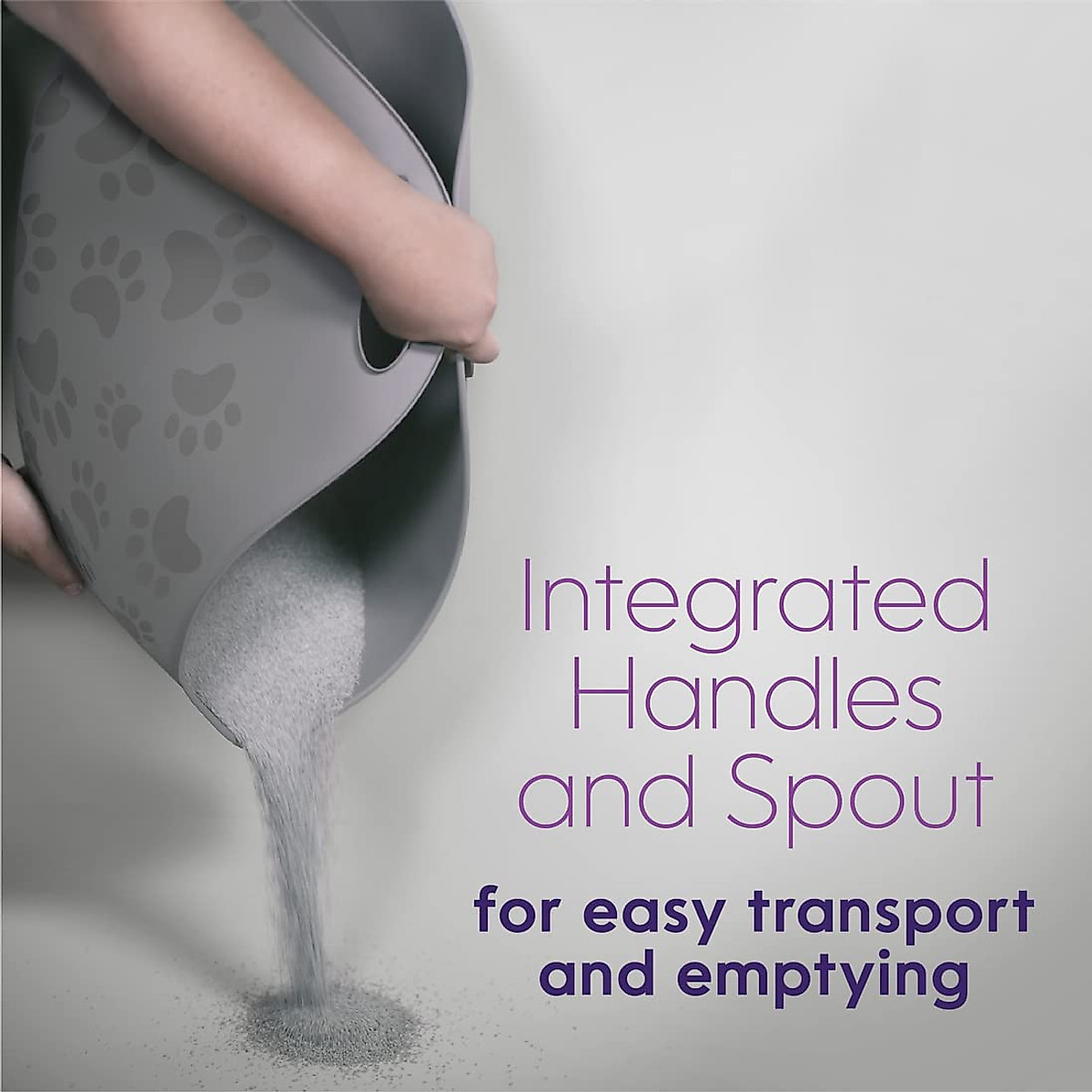 Litter Genie Cat Litter Box | Made with Flexible, Soft Plastic | Features High-Walls and Handles for Privacy and Portability