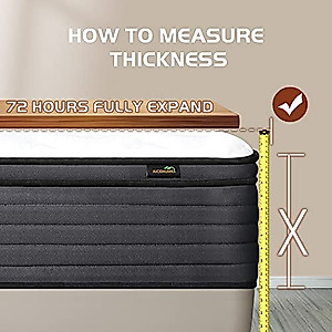 AICEHOME Full Mattress, 12 Inch Individual Pocket Springs with Gel Memory Foam, Medium Firm Mattresses in a Box, Hybrid Full Size Mattress with Pressure Relief 75" L x 54" W x 12" T