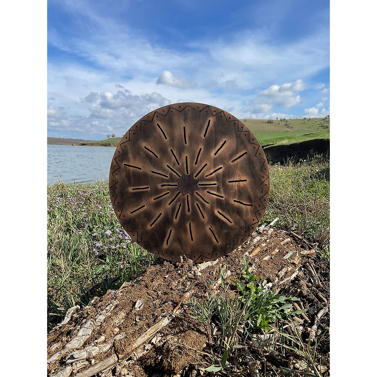 Sound Healing Tool "Water-Fall Disk" 20 inch | Meditative Water Sound | Wooden Ocean Drum | Relaxing Sound for Meditation | Rain Drum for Sound Bath