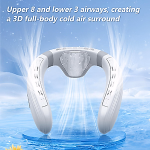 Agihoss Neck Air Conditioner Fans That Blow Cold Air Cooling Device Wearable Fan, 5200mAh Battery Operated Rechargeable Personal Fan, 3+3 Speeds Perfect for Women Men