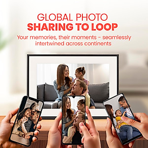 Loop Wi-Fi Digital Picture Frame with Touch Screen, 10-Inch Display, The Only Frame to Offer Text Message Photos Direct to Frame, Easy to use App, Gift to Keep Friends and Family Connected