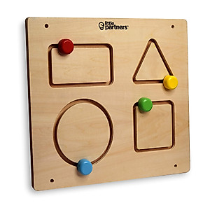 Little Partners Developmental Toddler Busy Board, Cognitive Activity Puzzle Educational Toy Sensory Board for Kids, Smart Games & Manipulatives for Preschoolers (Match 'N Play)