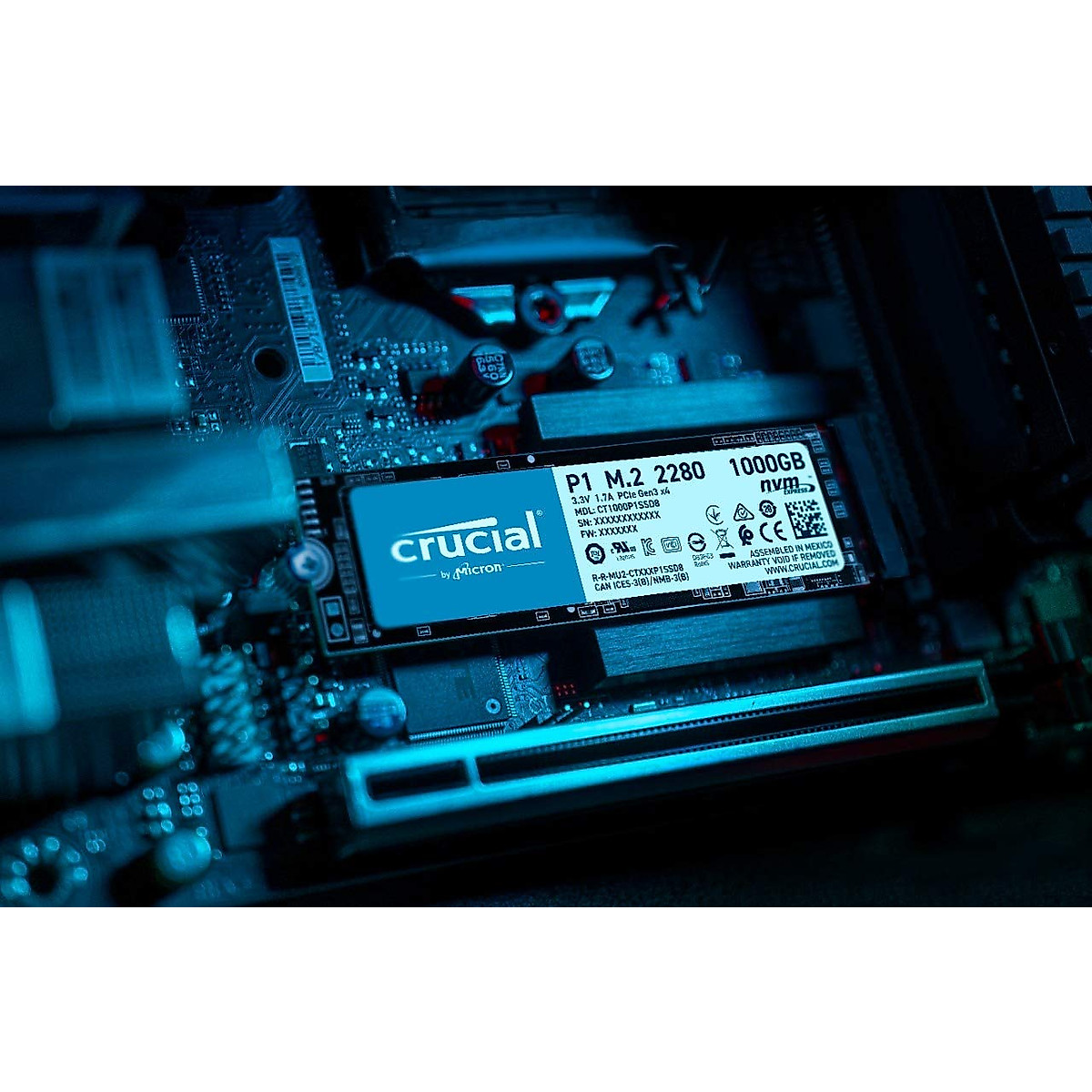 Crucial P1 1TB 3D NAND NVMe PCIe Internal SSD, up to 2000MB/s - CT1000P1SSD8
