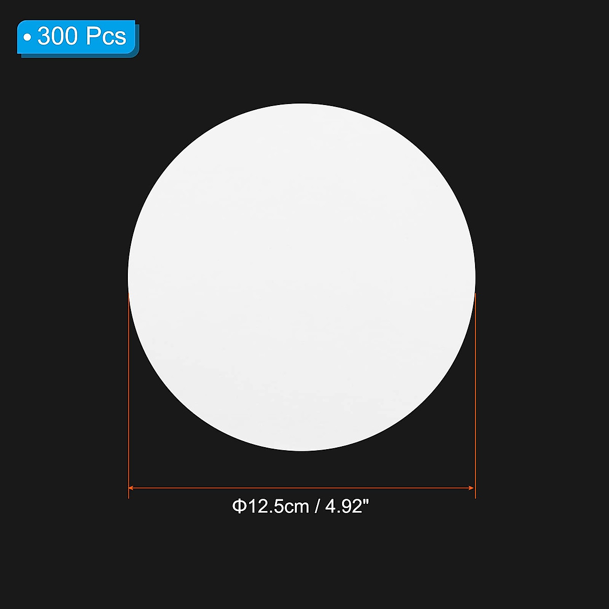 PATIKIL 300Pcs 12.5cm Qualitative Filter Paper Circles, Fast Speed Round Laboratory Filter Paper Chemical Industrial Oil Testing Funnel Filter Paper