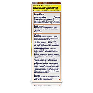 Motrin Children's Oral Suspension Dye-Free, Ibuprofen, Fever Reducer, Berry, 4 Fl.Oz