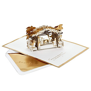 Hallmark Signature Paper Wonder Religious Pop Up Christmas Card (Nativity)
