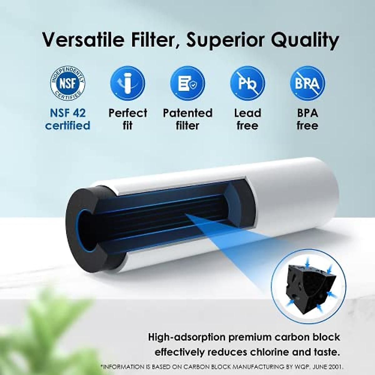 Waterdrop GSWF Refrigerator Water Filter, Replacement for GE® GSWF Smart Water 238C2334P001, Kenmore 46-9914, 469914, 9914, 3 Filters