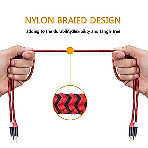 RCA Cable 30Ft,2Rca Male to 2-Rca Male Audio Stereo Subwoofer Cable [Hi-Fi Sound] Nylon-Braided Auxiliary Audio Cord for Home Theater, HDTV, Amplifiers, Hi-Fi Systems,Speakers and etc(30Ft/10M)