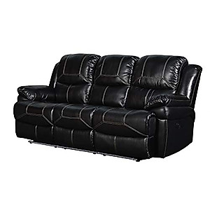 New Classic Furniture Flynn Sofa with Lighted Base, Black