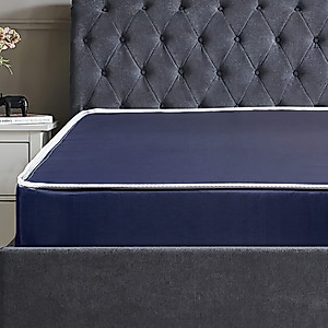 Treaton, 9-Inch Medium Tight Top Nylon Vinyl Hybrid Mattress, Twin, Blue.