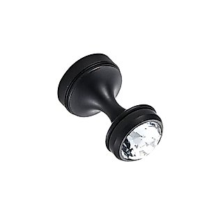 SEWACC Crystal Head Mini Hook Heavy Duty Wall Hooks Clothes Hat Hanger Towel Coat Wall Mount Hooks Brass Hooks for Home Bathroom Kitchen (Black) Hand Wall Hook
