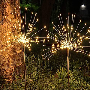 Christmas Lights,Outdoor LED Solar Fireworks Lights， 150 LEDs Waterproof String Fairy Light， for Garden Home Christmas Decoration(2Pcs)