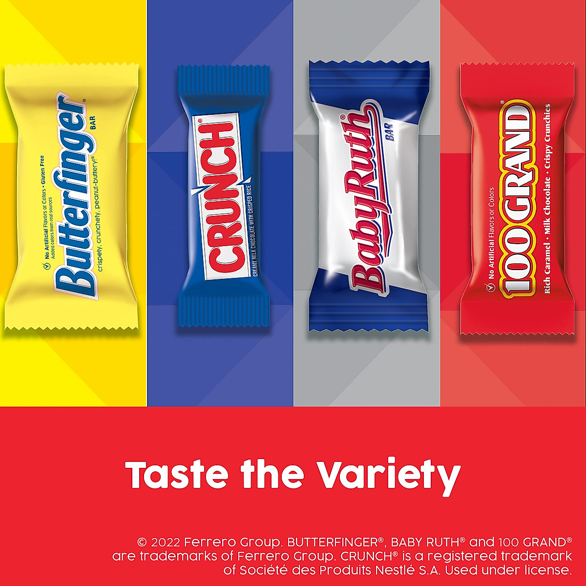 Butterfinger and Co. Bulk Chocolatey Candy Bag, Mix of Fun Size Butterfinger, CRUNCH, Baby Ruth and 100 Grand Milk Chocolatey Bars, Easter Basket Stuffers, 39.8 oz, 70 Count