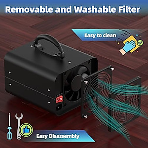 Ozone Generator 25,000mg/h - Commercial Ozone Machine, High Capacity Ozone Machine Odor Removal & Home Ozone Generator, Ideal for Home, Basement, Smoke, and Pet Room etc