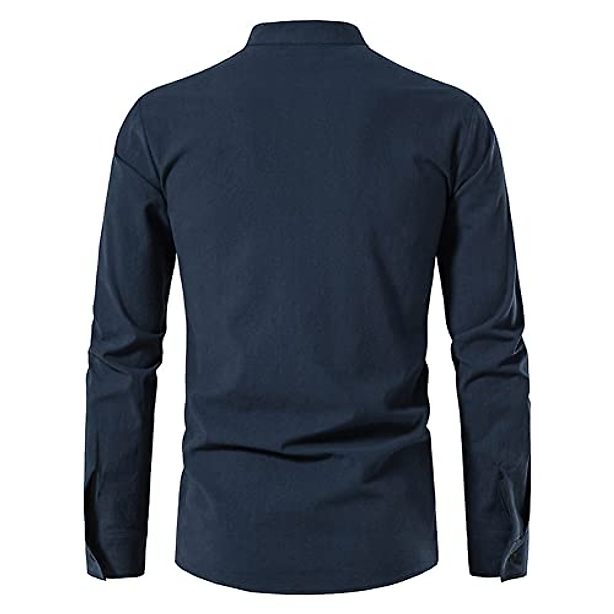 GRAJTCIN Long Sleeve Halloween Medieval Pirate Shirt for Men Renaissance Viking Steampunk Clothing Pirate Costume Ren Faire Costume Retro Shirts for Men Navy Blue M