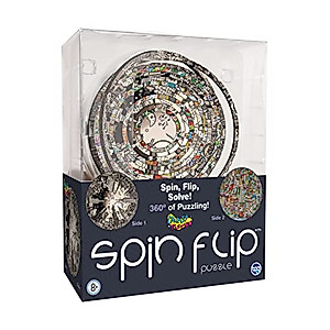 Spin Flip Puzzle - Charles Fazzino - Spin it, Flip it, Solve it! for Those who Love Brain teasers! Adult Fidget Toy. Great Easter Basket Stuffers for Teens, Men and Women
