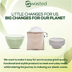 unwasted Reusable Silicone Lids – Versatile Freezer to Microwave Cover for Food – Leak-Proof Silicone Stretch Lids for 3” - 12” Container, Bowl, or Cup – Dishwasher Safe Silicone Bowl Covers