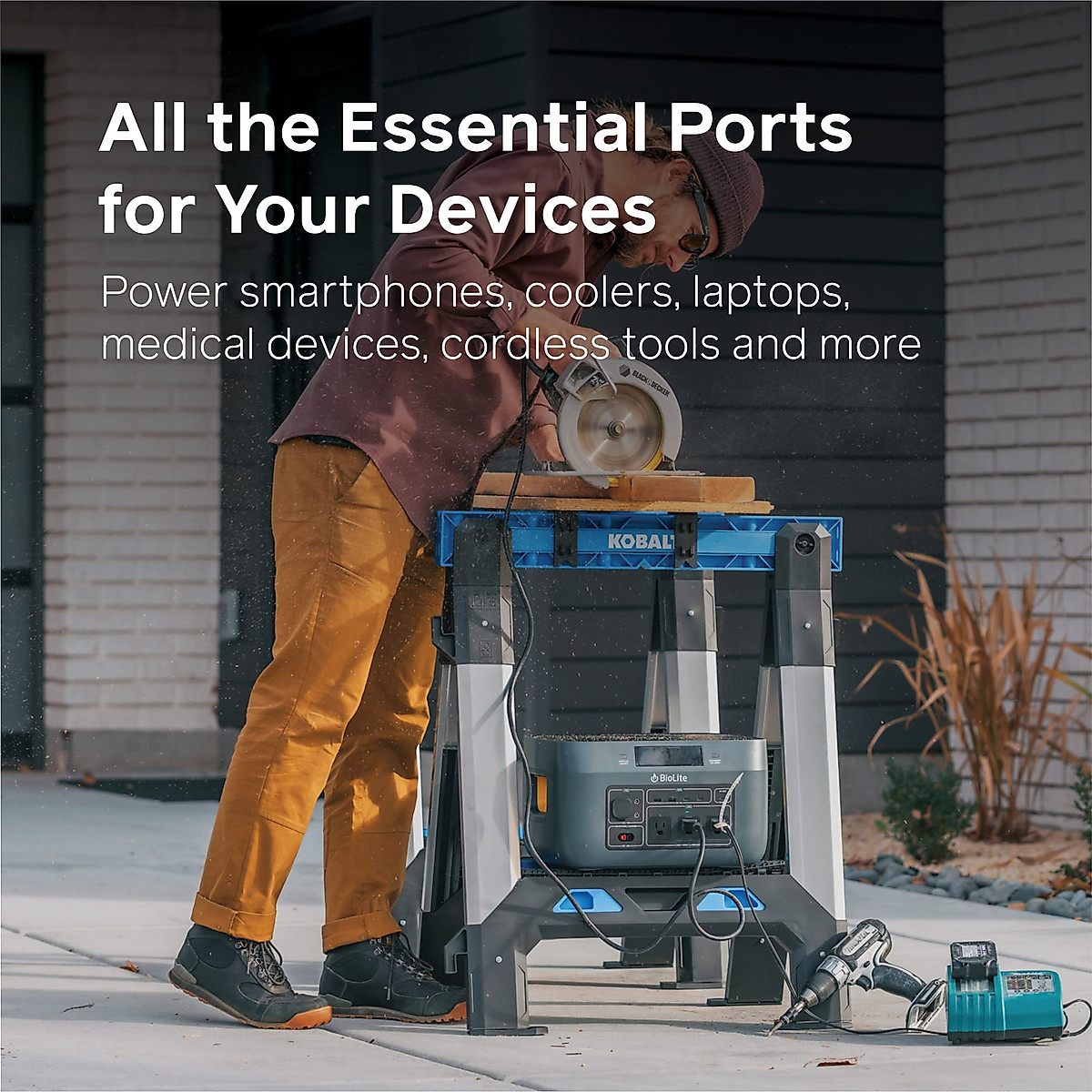 BioLite BaseCharge Rechargeable Lithium-Ion Power Station for Camping, DIY or Emergencies, BaseCharge 1500