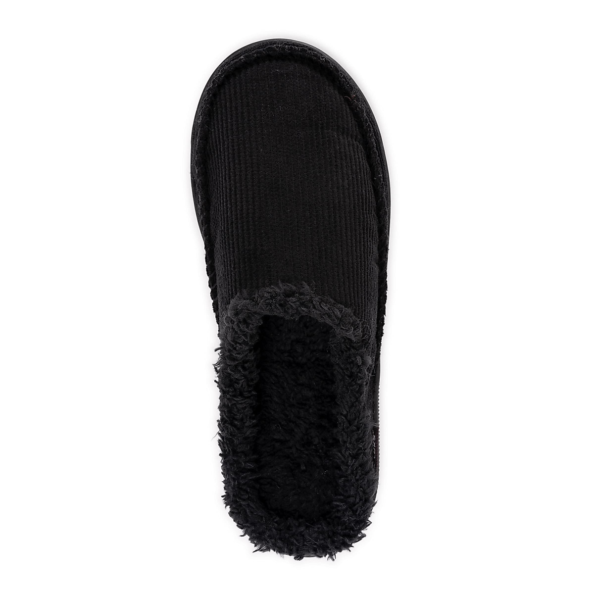 MUK LUKS Men's Corduroy Clogs Slipper, Black, 12