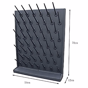 INTBUYING Bottle Drying Rack Pegboard Wall Mounted Desk Grey 52 Pegs Removable PP Glassware Drying Draining Rack Education&lab Cleaning Equipment