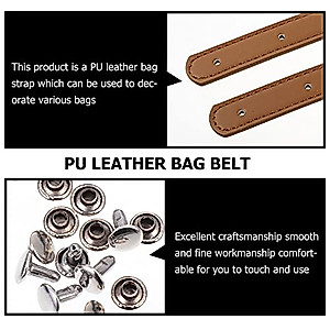 ULTNICE Crossbody Purse Strap 2 Set Leather Handbag Handles Cowhide Leather Purse Straps Replacement Belt with Rivets for DIY Purse Making Sewing Supplies Crossbody Tote
