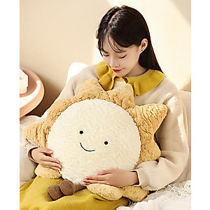 JOSON Cozy Sun Pillow Star Moon Sofa Cushion, Soft Bedside Plush Decorative Pillow, can be Used as a Birthday, for Children and Girls (15.7in, Sun)