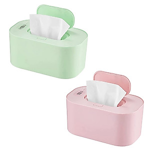 Ckuakiwu Wet Wipes Warmer, Baby Wet Wipes Warmer USB Wipe Dispenser Portable Diaper Wipes Heater Box for Home Car Travel Pink, Baby Wipe Warmer