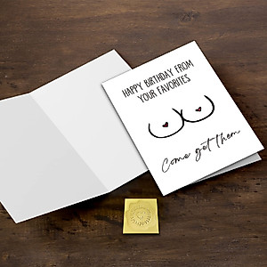 GYYsweetus Funny Husband Birthday Card, Sexy Birthday Gift, Rude Bday Card for Boyfriend, Humorous Birthday Card from Wife Girlfriend (Come Get Them)