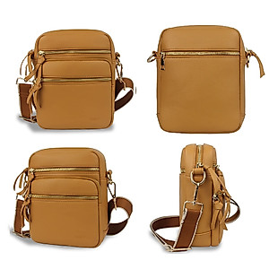 TITILT Small Crossbody Bags for Women, Ladies Cell Phone Purses Shoulder Bag with Adjustable Strap (Tan Color)