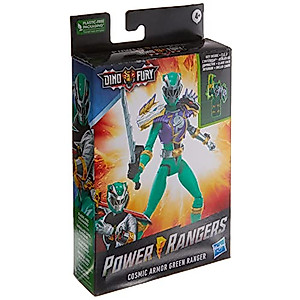 Power Rangers Dino Fury Cosmic Armor Green Ranger, 6-Inch Action Figures Make Great Gifts for Boys and Girls Ages 4 and Up