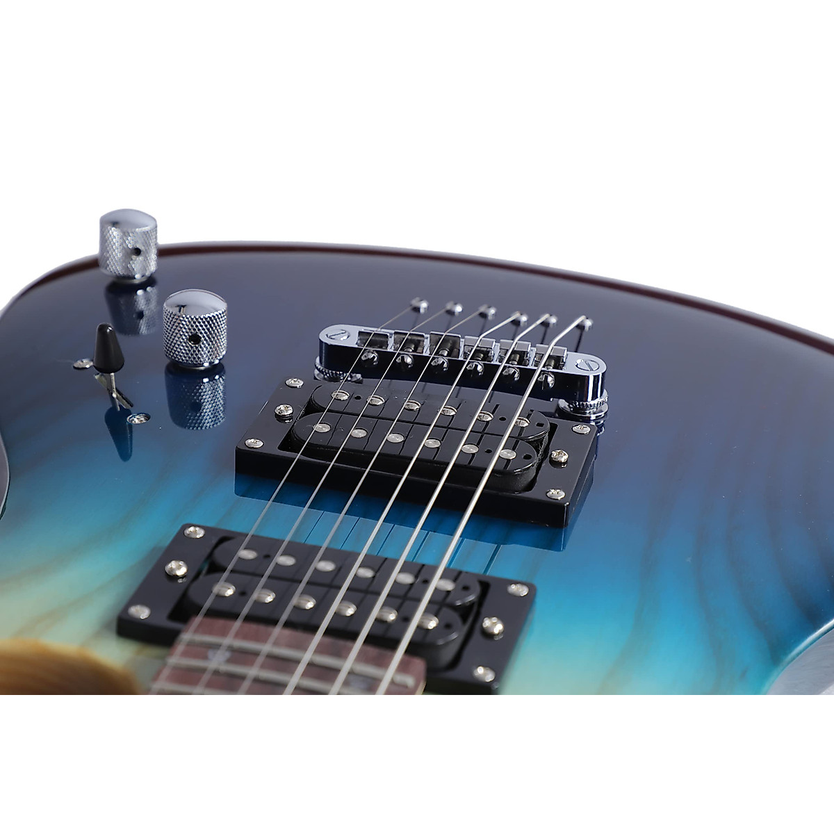 Acoustic Electric Guitar, Full Size 6 String Solid-Body Electric Guitar, Right Handed For Beginners, Intermediates and Professionals Color Faded Blue