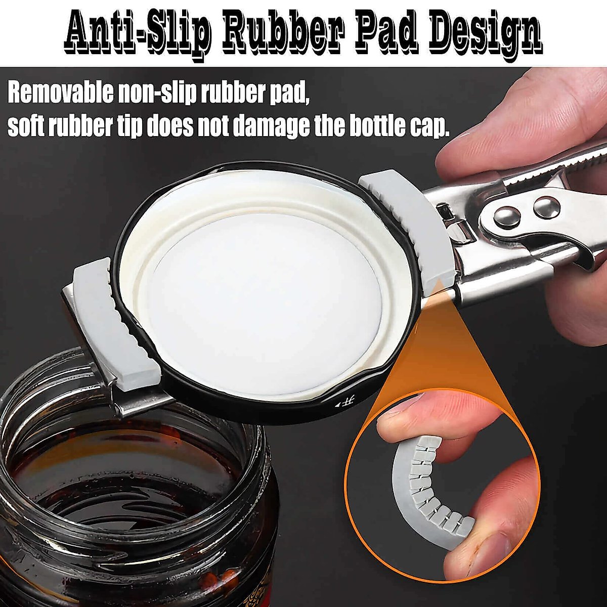 2023 New Adjustable Stainless Steel Can Opener,Upgrade the Extension of the Bottle Opener with Non-Slip Pad,Jar Opener for Weak Hands，Longer Hand Can Opener for Any-Size Lids (1 Pcs, 9in)