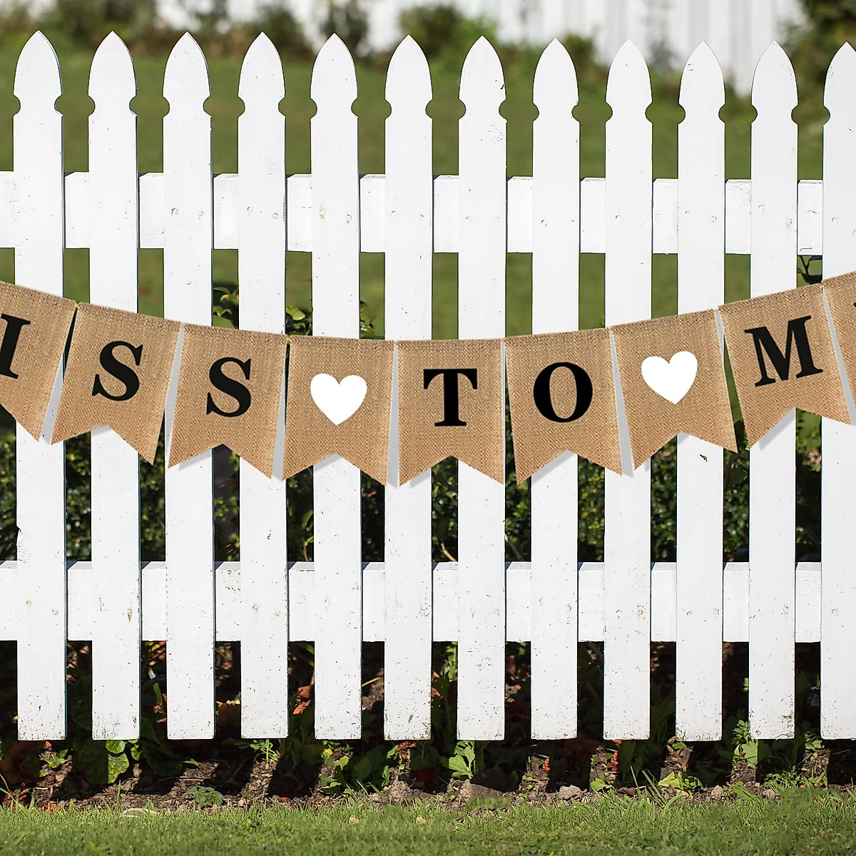 LINGTEER Miss to Mrs Burlap Bunting Banner - Perfect for Wedding Bridal Shower Bachelorette Party Decorations.