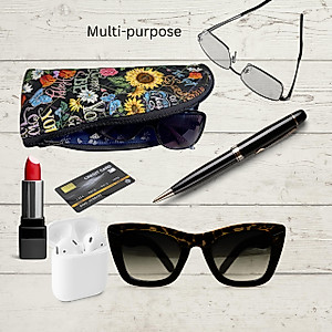 Floral Sunglasses case with zipper closure, Eye Glasses pouch, Gift for her, Quilted Glasses Case, Sunglasses Sleeve, Eyeglasses holder (Sunshine Floral)