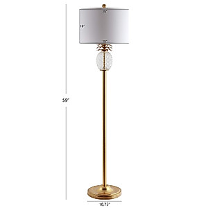 Safavieh FLL4086A Lighting Collection Elza Gold Leaf and Clear 59-inch (LED Bulb Included) Floor Lamp