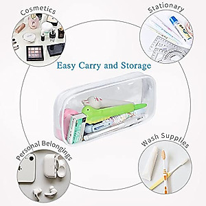 Toplive 4 Pcs Pencil Case Set, Clear Pencil Pouch Bag, PVC Zipper Pen Case, Pencil Storage, Makeup Bag Travel Toiletries Bag for Women, Portable Office Supplies Pouch for Students Adults
