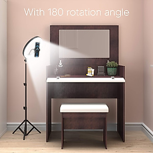 TALK WORKS 10" Selfie Ring Light Compatible w/iPhone 14/Plus/Pro/Max, 13/Mini/Pro/Max, 12/Mini/Pro/Max - Halo LED Circle Phone Holder Tripod Stand for Tiktok, Live Stream, Video Recording (Black)