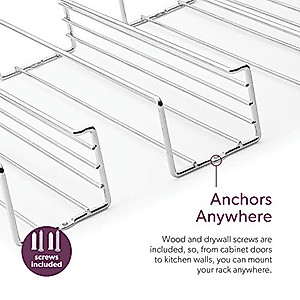 Mindspace Spice Rack Wall Mount, Pantry Cabinet Door Organizer - Set of 4 Hanging Spice & Seasoning Racks Kitchen Storage Organizer | The Wire Collection, Chrome