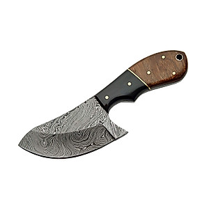 Szco Supplies Damascus Cat Skinner Knife, One Size, Brown (DM-1062)